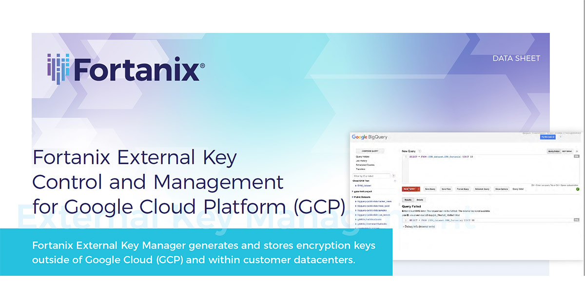 Fortanix External Key Control and Management for GCP | Datasheet